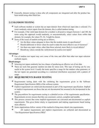Unit - II 19CS408T - Software Testing Notes | PPTX