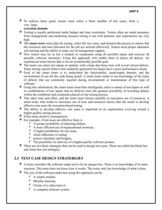 Unit - II 19CS408T - Software Testing Notes | PPTX