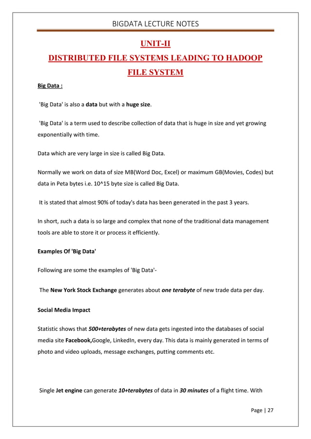 UNIT-II-BIG-DATA-FINAL(aktu imp)-PDF.pdf | Internet | Computing