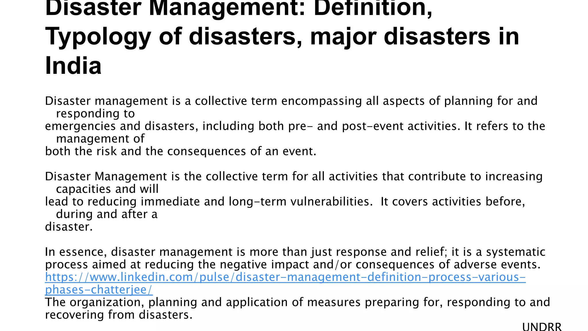 UNIT-II-Disaster Management Cycle | PPTX