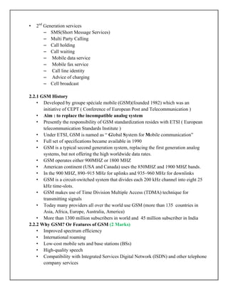 Unit II -Mobile telecommunication systems | PDF | Computer Networking | Computing
