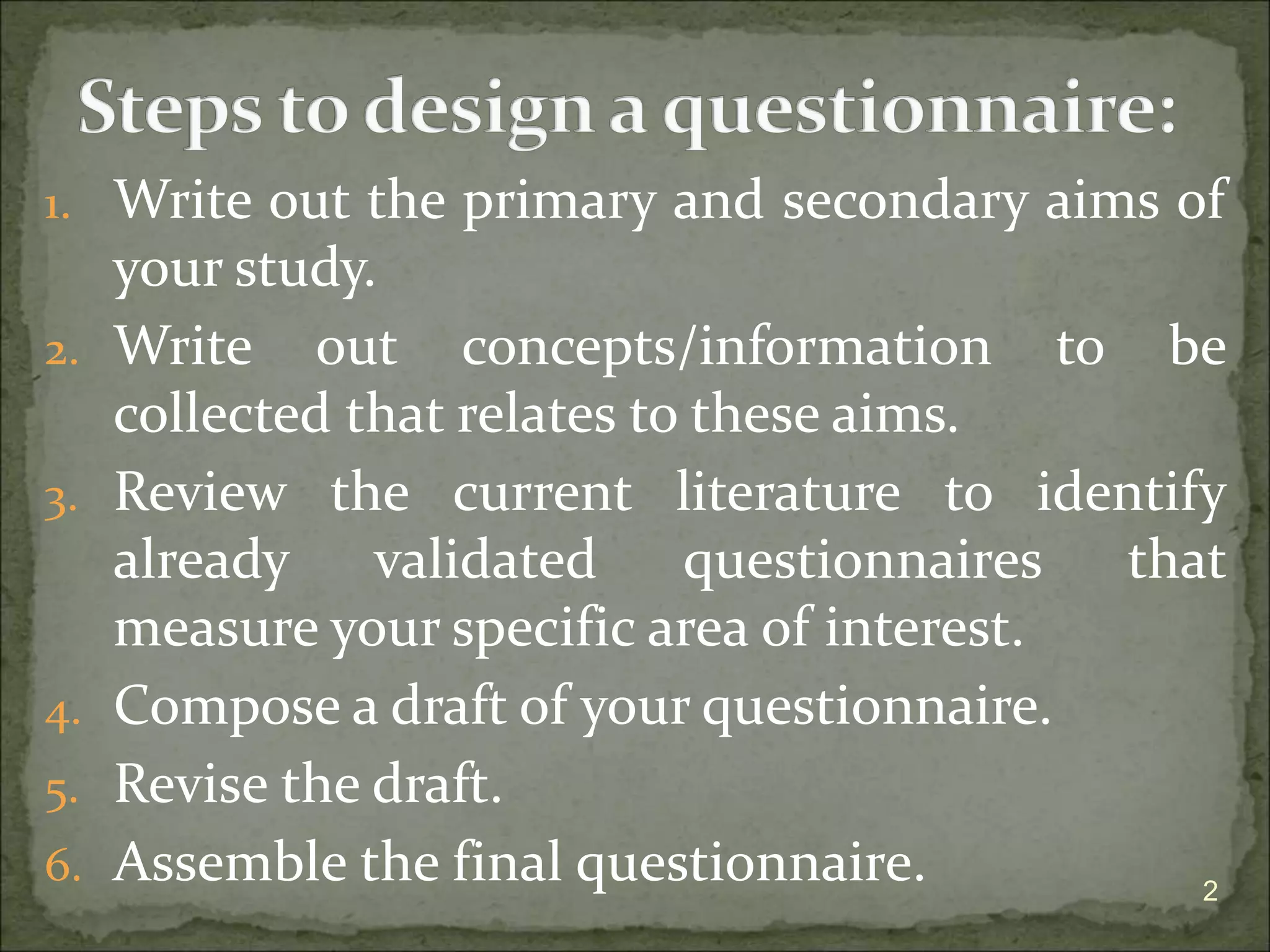 Marketing Research, steps in preparing questionnaire, BBA Osmania ...