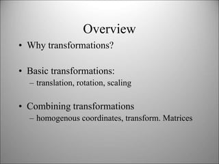 Computer Graphics transformations | PPTX