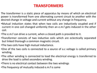 Unit-II-Transformers.ppt | Physics | Science