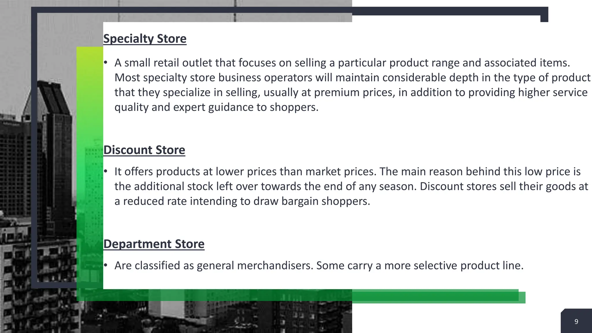 Traditional and modern formats of retail business | PPTX
