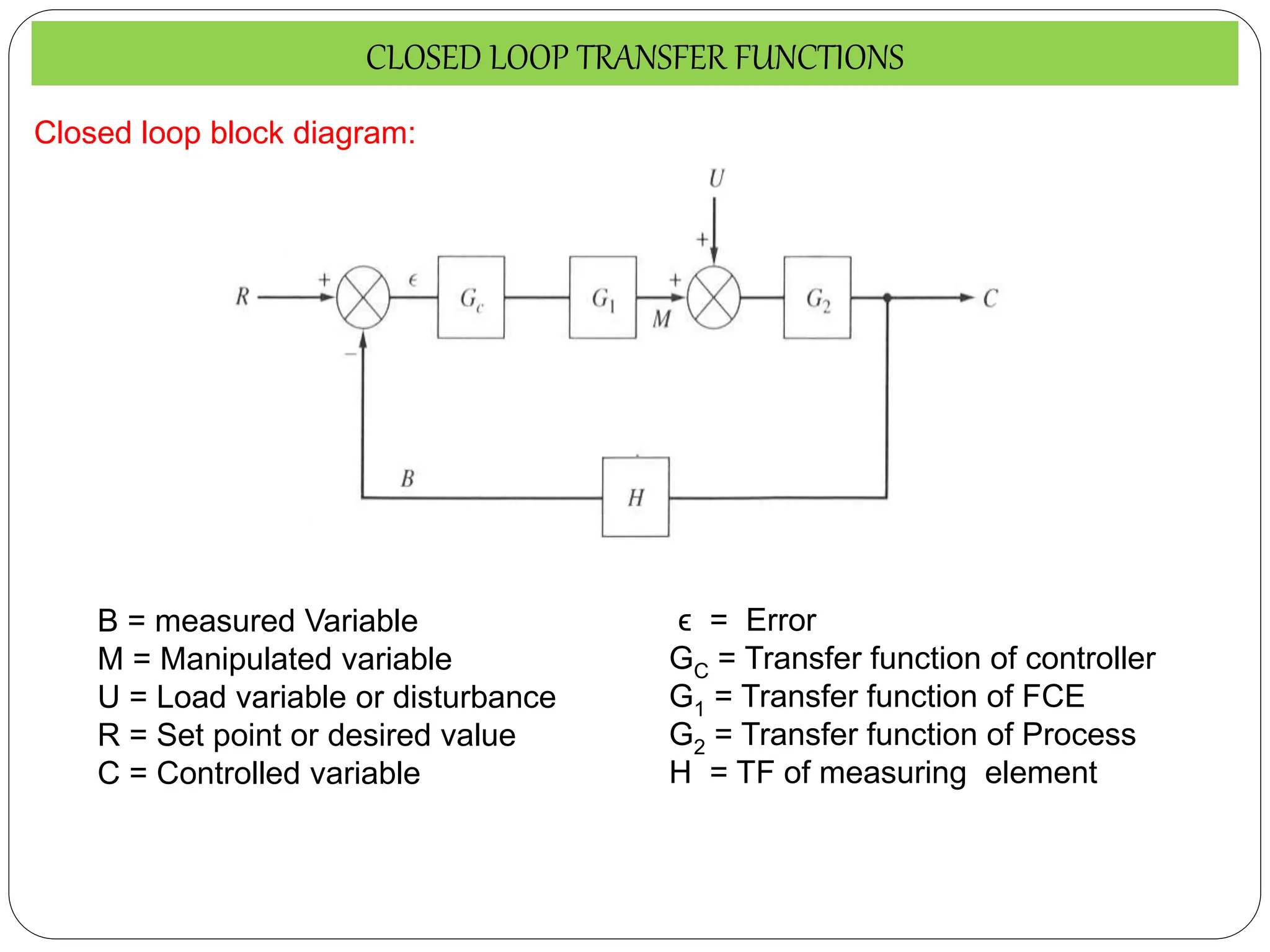Closed loop control systems block diagrams | PPTX