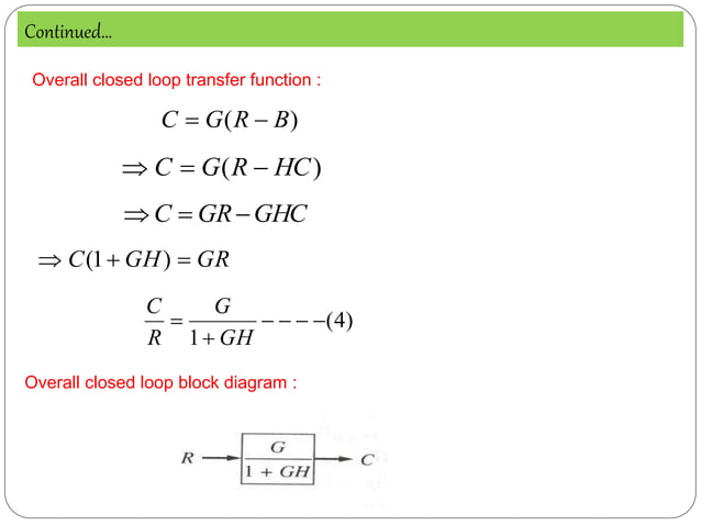 Closed loop control systems block diagrams | PPTX