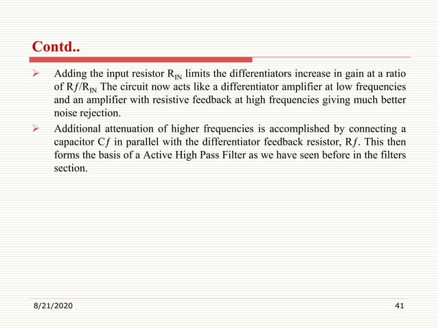 Unit-II Applications of Operational Amplifier | PPT