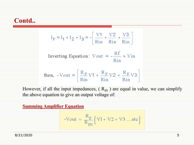 Unit-II Applications of Operational Amplifier | PPT