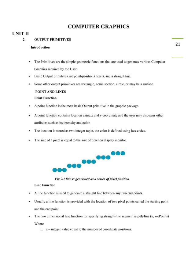 Computer Graphics Unit 2 | PDF