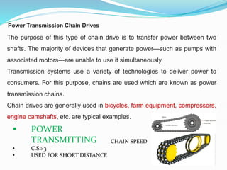 Unit-II chain drives transmission mechanics of machine | PPTX