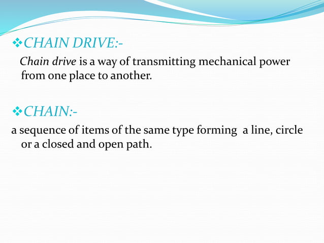 Unit-II chain drives transmission mechanics of machine | PPTX