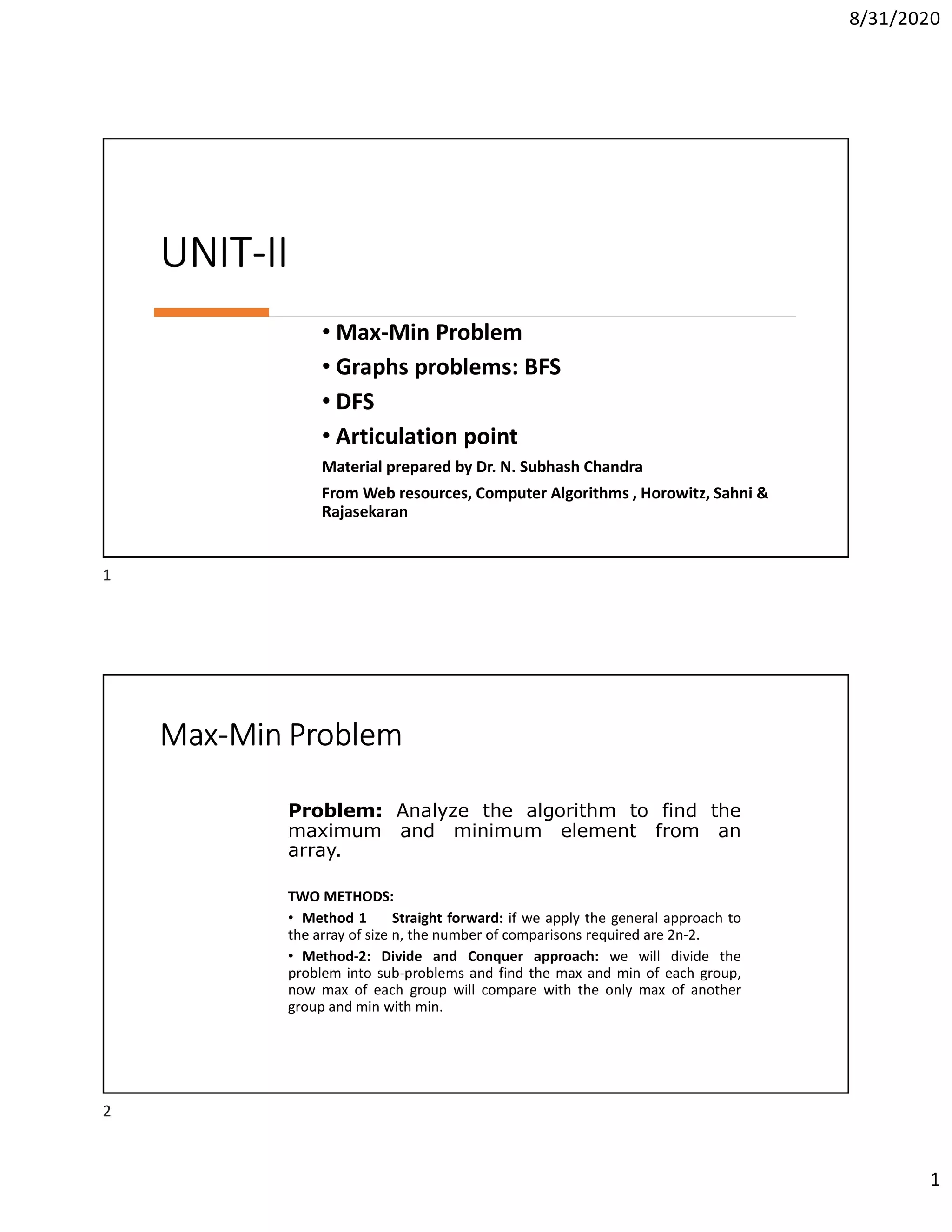 Unit ii divide and conquer -2 | PDF