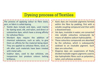 Dyeing Processes of Textiles with its applications | PDF