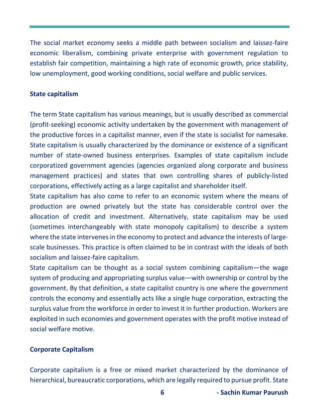 Economic System | Socialism | Capitalism | Mixed Economy | | PDF