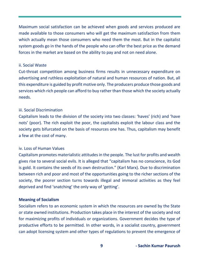 Economic System | Socialism | Capitalism | Mixed Economy | | PDF