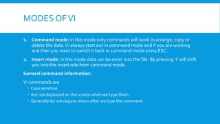VI Editor | PPTX | Programming Languages | Computing