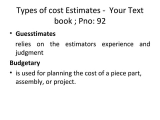 Process Planning & Cost Estimation | PPT