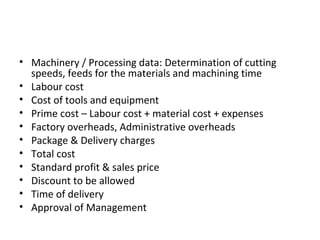 Process Planning & Cost Estimation | PPT