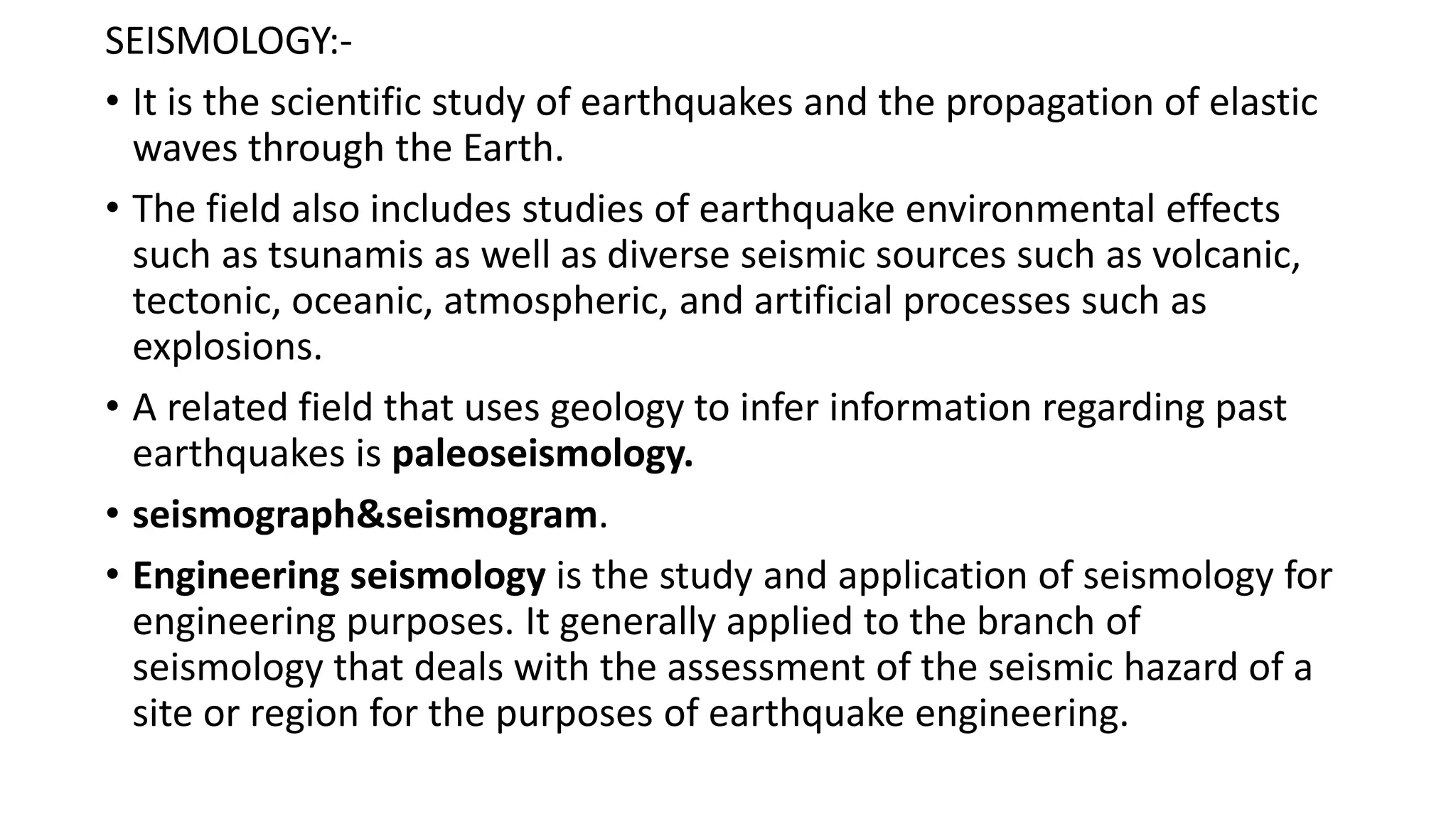 elements of seismology | PPTX