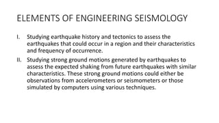 elements of seismology | PPTX