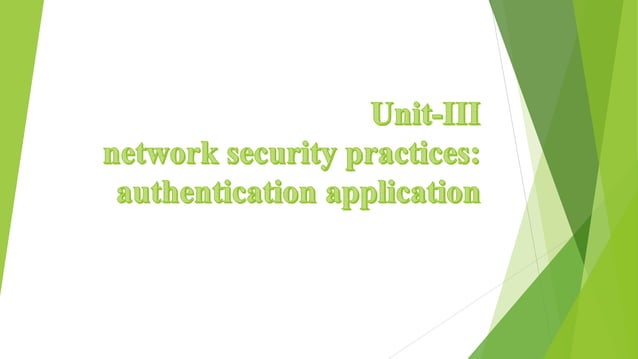 Network Security Practices-Authentication application | PPTX