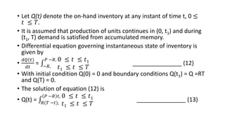 Unit III - Inventory Problems | PPTX