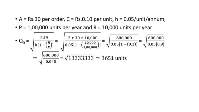 Unit III - Inventory Problems | PPTX