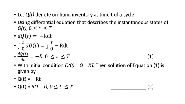 Unit III - Inventory Problems | PPTX