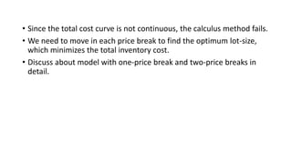 Unit III - Inventory Problems | PPTX