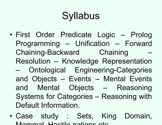 Unit III Knowledge Representation in AI K.Sundar,AP/CSE,VEC | PPT