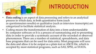 Data Coding and Data Management using SPSS | PPTX | Computing | Technology & Computing