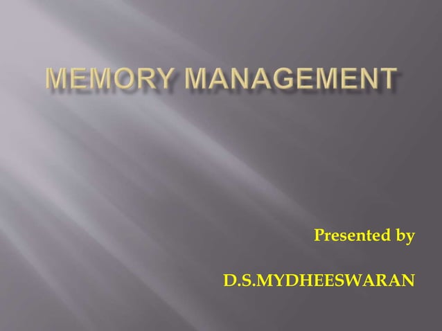 Memory Management in real time operating system | PPTX