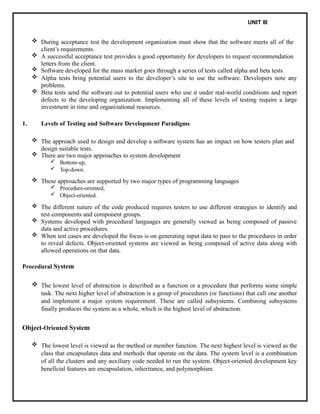 UNIT-III 19CS408T - Software Testing Notes | PDF