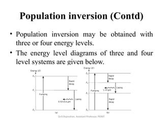 Laser and its working principles for ECE | PPTX