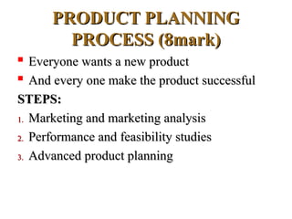 UNIT-III PRODUCT PLANNING AND PROCESS PLANNING.ppt