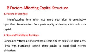 Capital Structure design and its components | PPTX