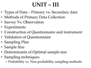 UNIT - III - Data Collection - PPT.pptx