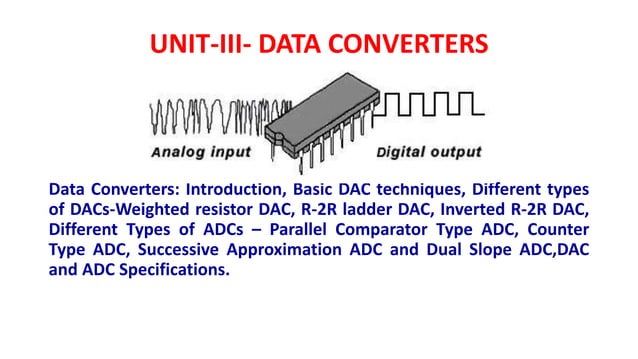 UNIT-III- DATA CONVERTERS ANALOG TO DIGITAL CONVERTER | PPTX | Digital Audio | Computer Software ...