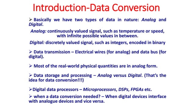 UNIT-III- DATA CONVERTERS ANALOG TO DIGITAL CONVERTER | PPTX | Digital Audio | Computer Software ...