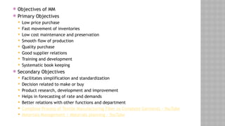 Production and Operations Unit 3 Unit - III - Material Management.pptx
