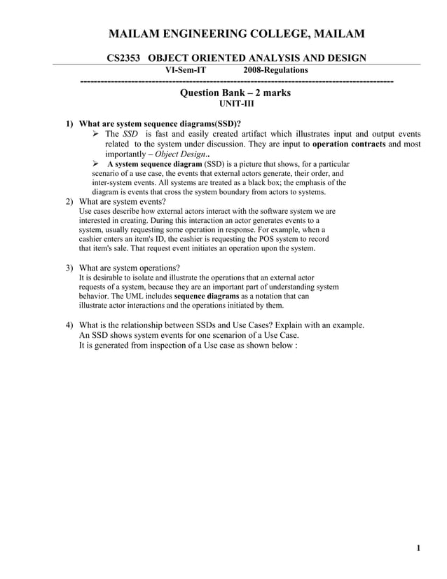 Unit iii-ooad-notes-revised | PDF