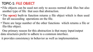 Python UNIT-III-part-1.pptx File Handling | PPTX