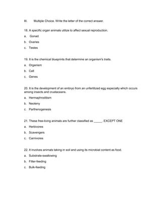 UNIT-III-Quiz-1-30 EARTH AND LIFE SCIENCE | PDF