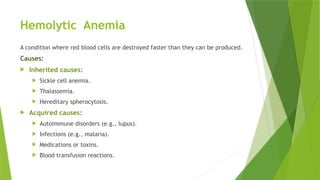 Unit-III, Human Anatomy & Physiology-I, Anemia-definition, types ...