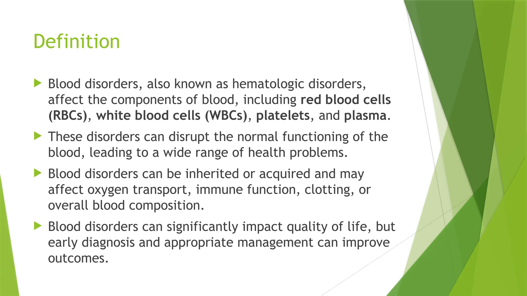 Unit-III, Human Anatomy & Physiology-I, , Disorders of blood, types ...