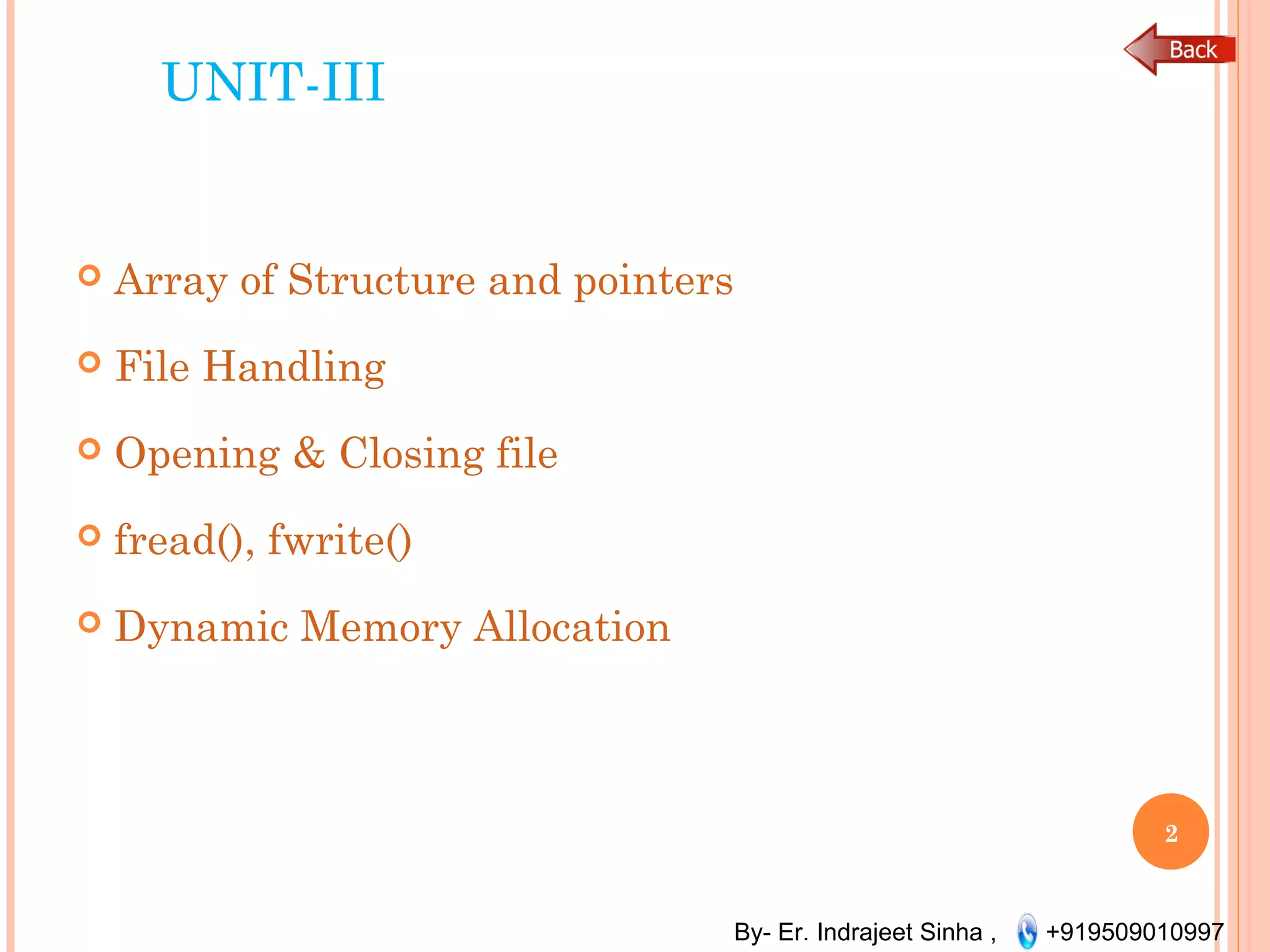 file handling, dynamic memory allocation | PPT