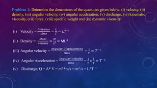 UNIT-III FMM. DIMENSIONAL ANALYSIS | PDF