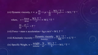 UNIT-III FMM. DIMENSIONAL ANALYSIS | PDF