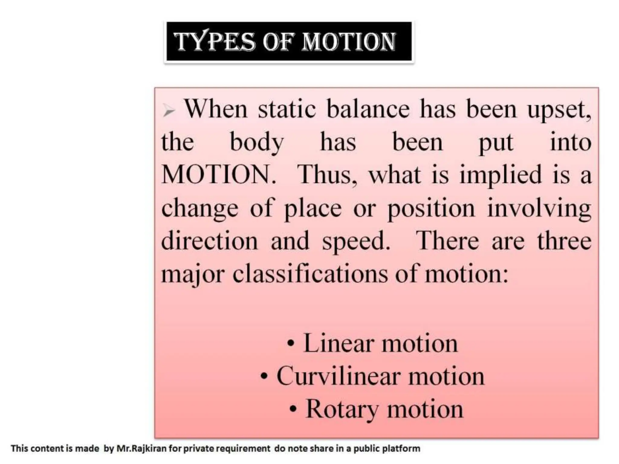 Forms of Motion & Types | PPTX